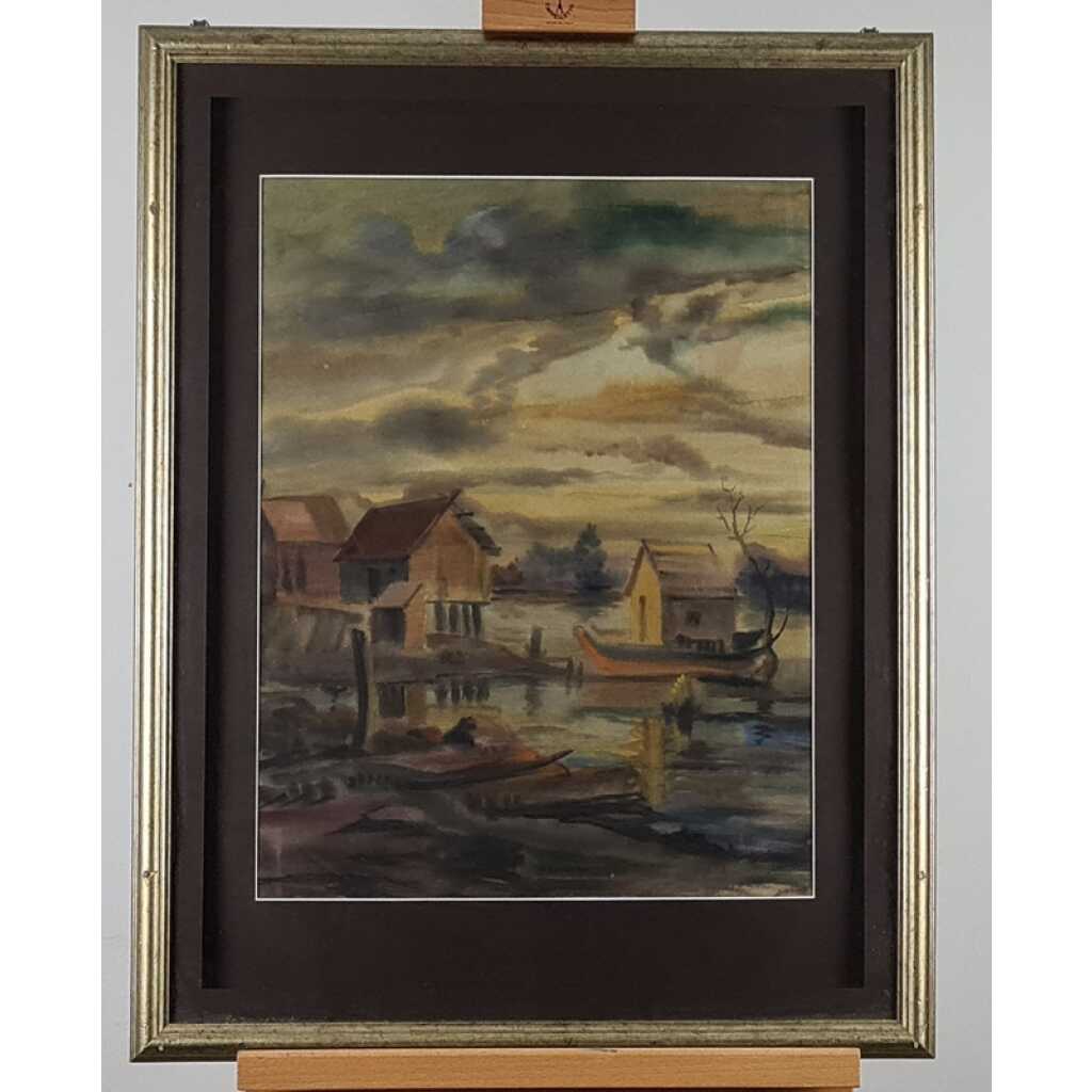 Česlovas Janušas (1907–1993) Marinistinis peizažas (dvipusis) - arsvia.lt